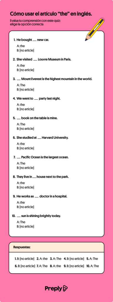 9 reglas para usar el artículo The en inglés