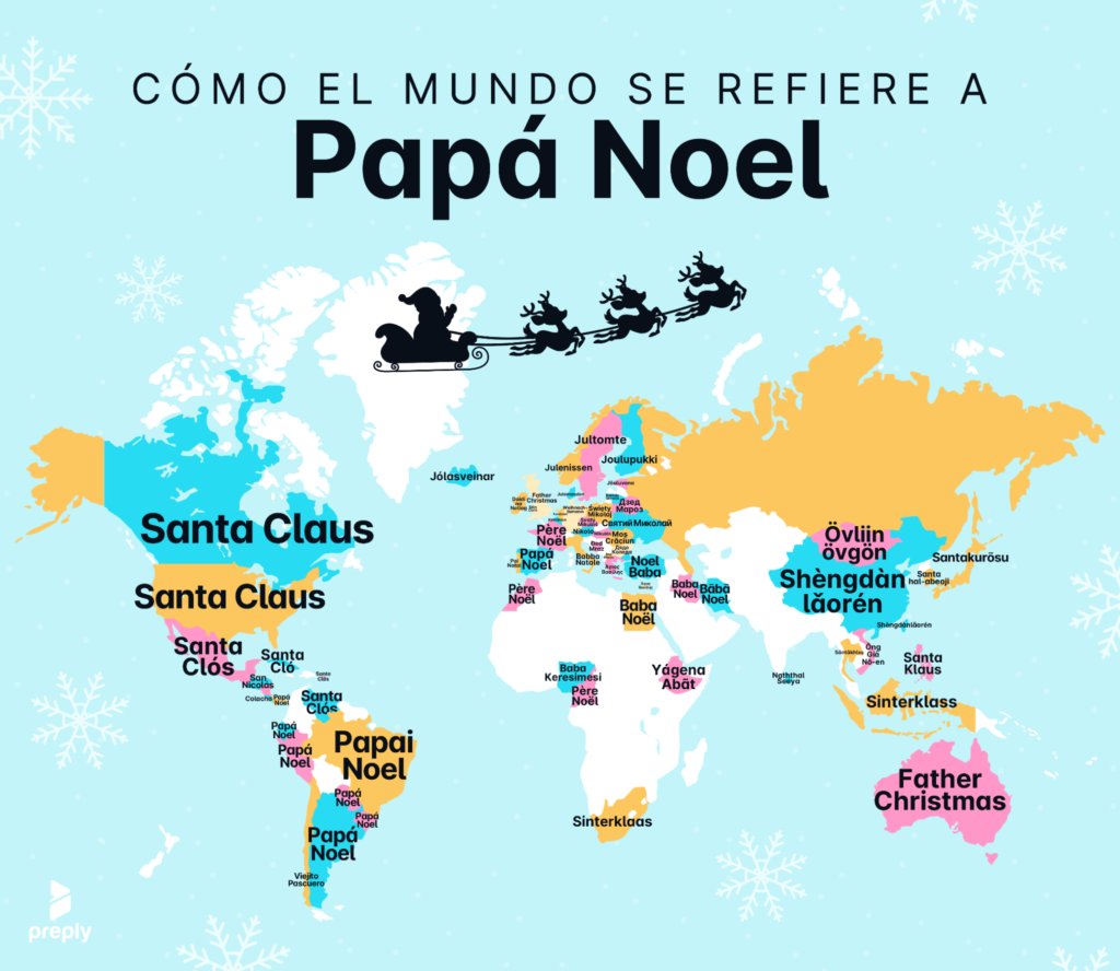 Cómo se le llama a Papá Noel por todo el mundo