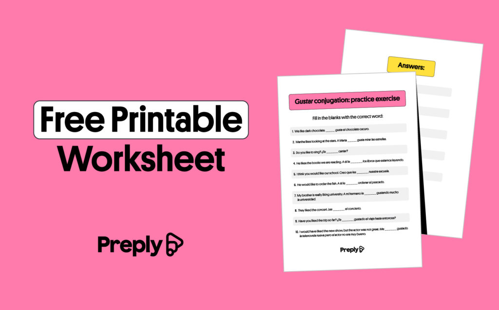 How to conjugate gustar (verb forms for all tenses)