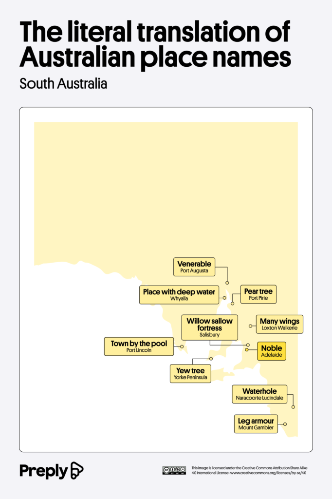Literal name translations of Australian places